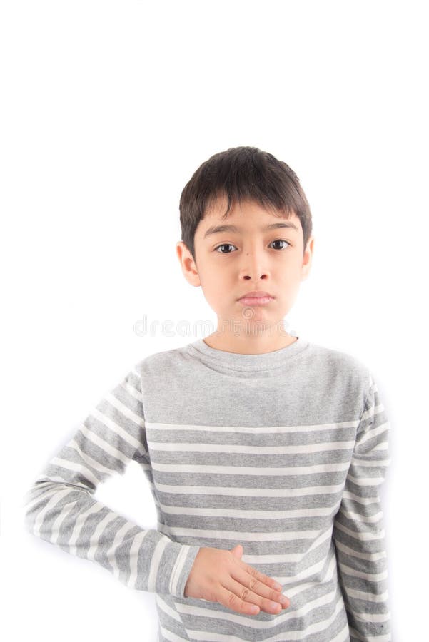 Little Boy Making Hand Sign Bad Asl Sign Language Stock Photos - Free ...