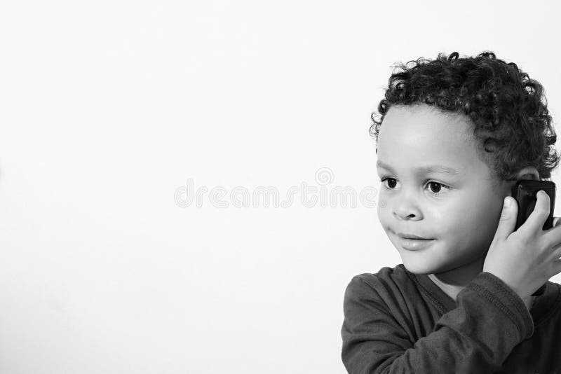 Little Boy Making a Phone Call Stock Image - Image of portrait, leisure ...