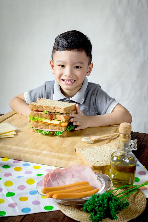 Little Boy Making a Sandwich Stock Image - Image of cool, cheese: 64426811