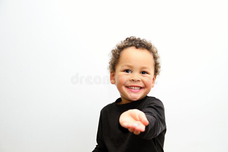 Little boy offering hand stock image. Image of happiness - 121224787