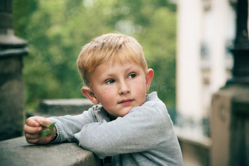 Little Boy Outdoor Portrait Stock Photo - Image of happy, portrait ...