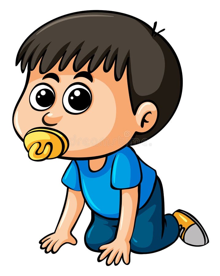 Little boy with pacifier stock vector. Illustration of character - 99083777