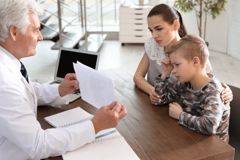 Little Boy Passing Test at Child Office Stock Photo - Image of patient ...
