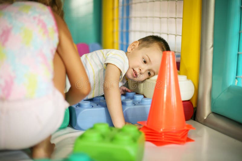 Little boy in playground. stock image. Image of child - 99433503