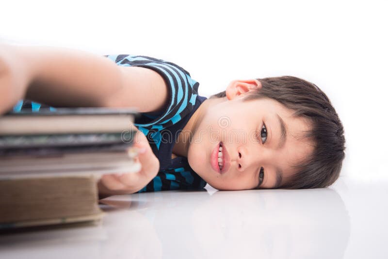 Little Boy Playing with Car Toy Free Time after Study Stock Image ...