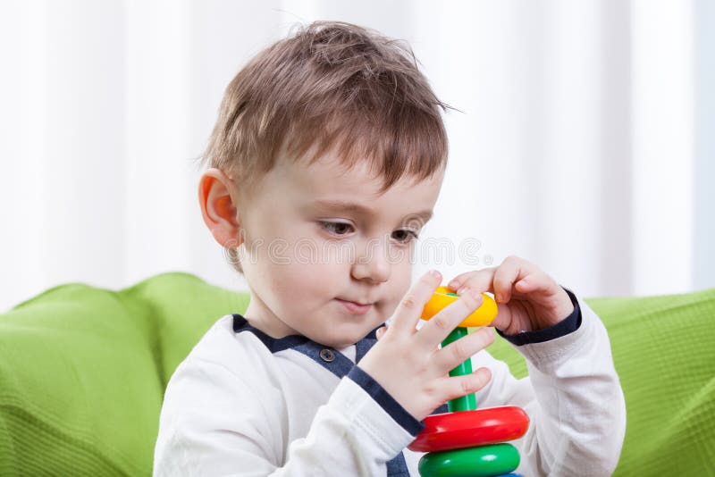 Little boy playing stock image. Image of indoors, leisure - 39459651