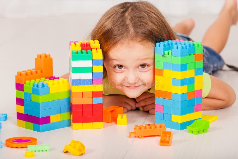 Little Boy Playing Lego on the Floor Stock Photo - Image of baby ...