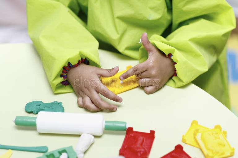 Little Boy Playing with Plasticine Stock Image - Image of kindergarten ...