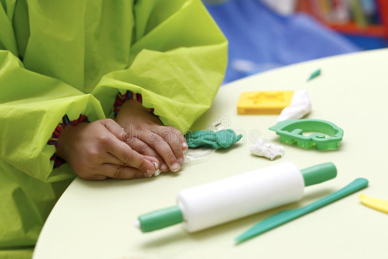 Little Boy Playing with Plasticine Stock Photo - Image of craft ...