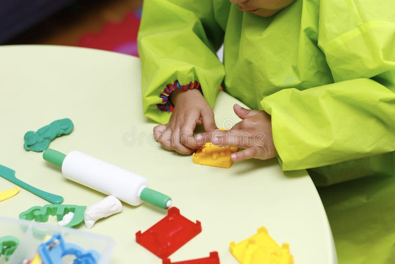 Little Boy Playing with Plasticine Stock Image - Image of clay ...