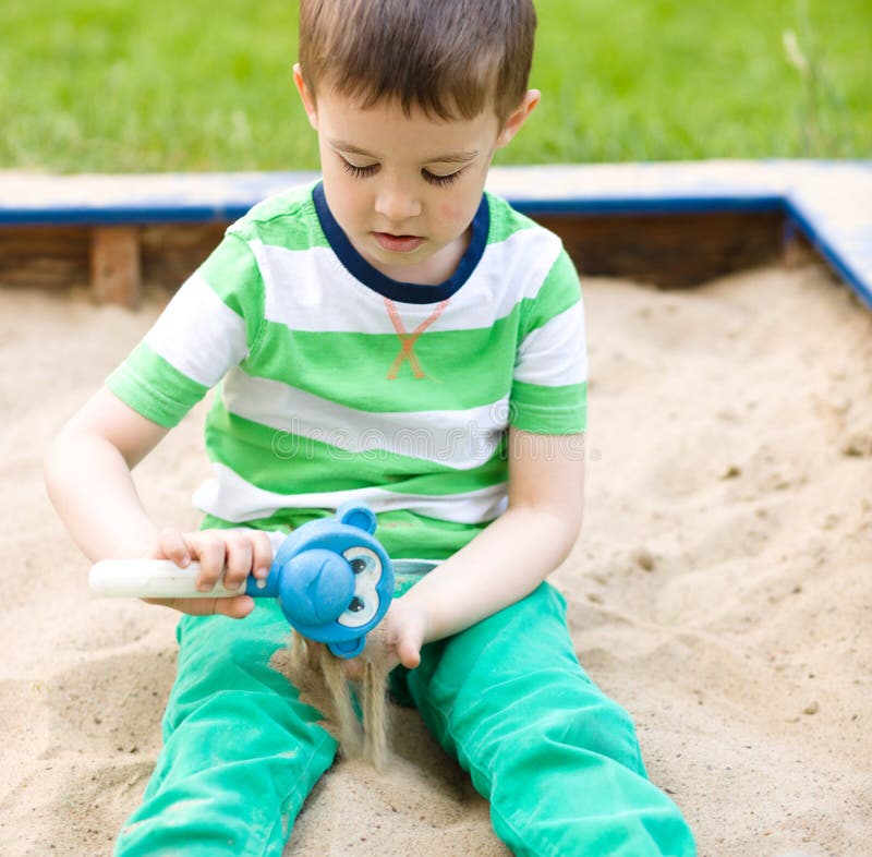 Little Boy is Playing on Playground Stock Image - Image of playground ...