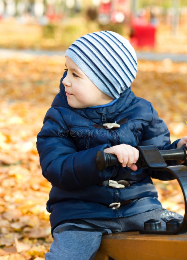 Little Boy is Playing on Playground Stock Photo - Image of playschool ...
