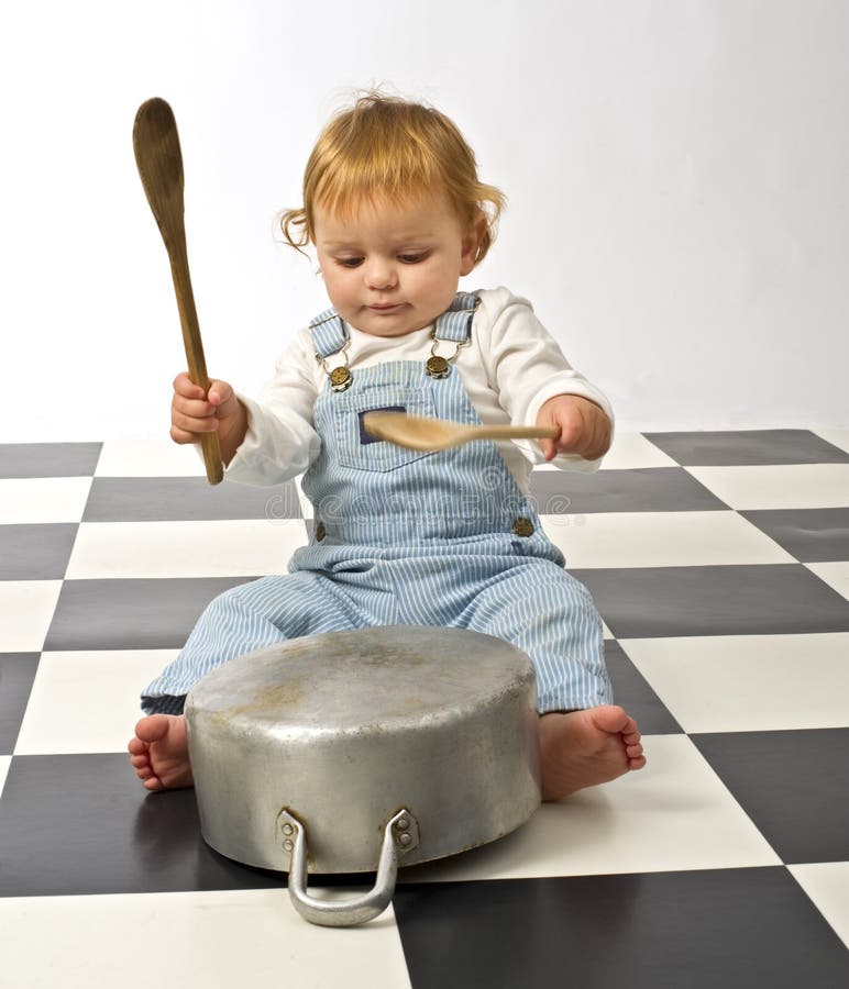 Little Boy Playing with Pots Stock Image - Image of adorable, baby: 7274901