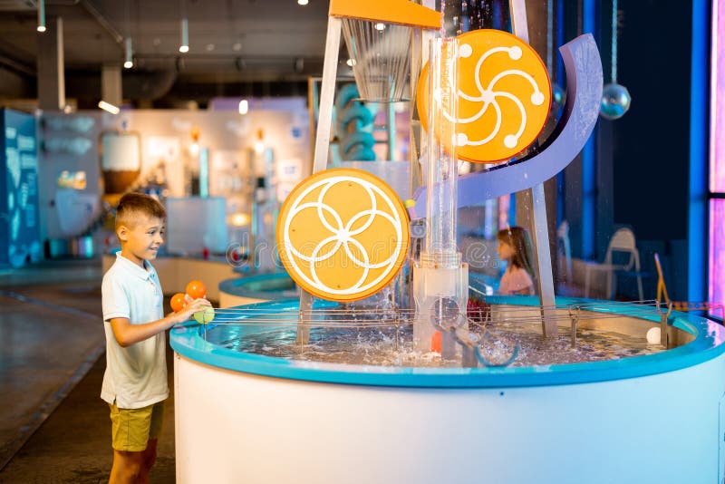 Little Boy Playing in a Science Museum Stock Image - Image of ...