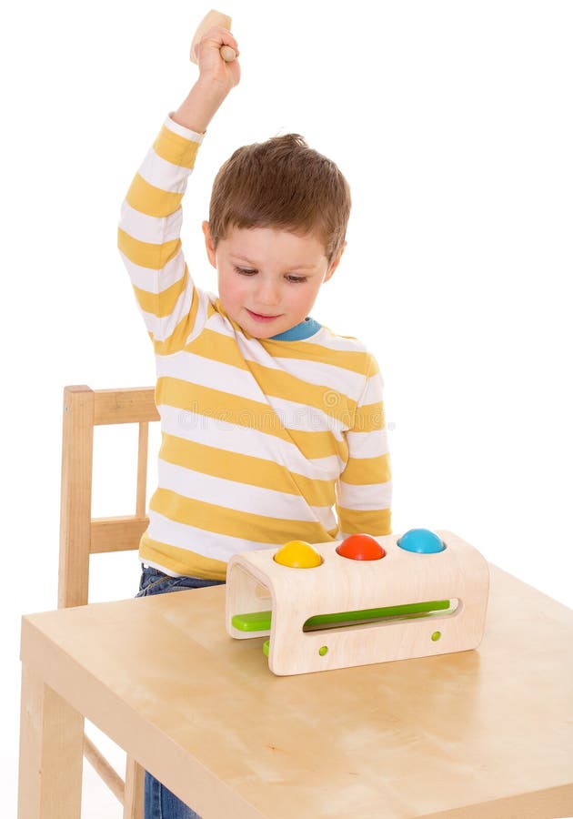 Little Boy Playing at the Table Stock Photo - Image of learn, cutout ...
