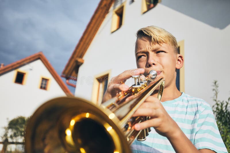 Little trumpeter stock photo. Image of little, develop - 61223572