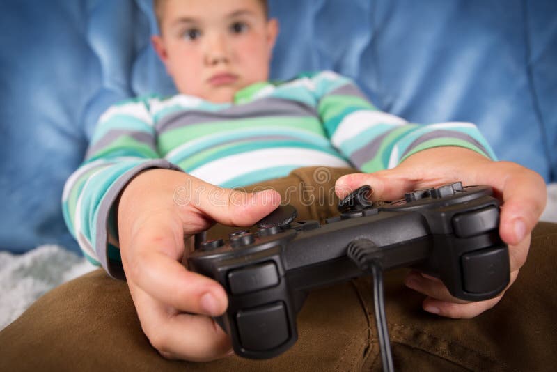 Little Boy Playing Video Games Stock Photo - Image of game, little ...