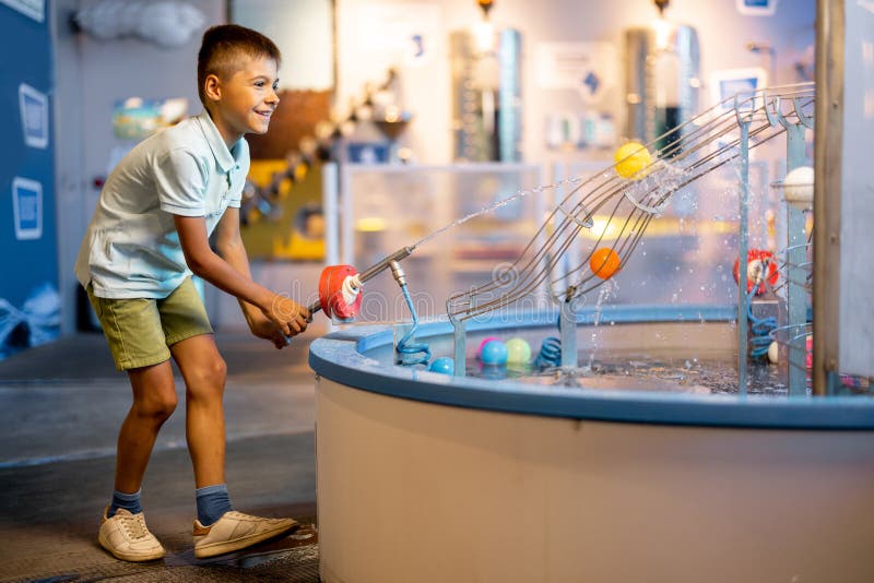 Little Boy Playing in a Science Museum Editorial Stock Photo - Image of ...
