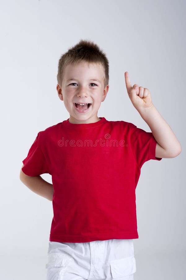 Little Boy Pointing at Copy-space Stock Photo - Image of happiness ...