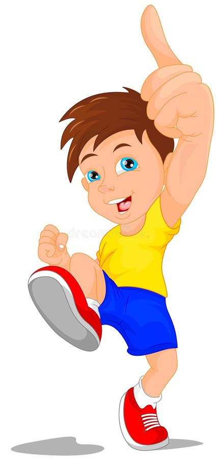 Little Boy Pointing with the Finger Stock Vector - Illustration of ...