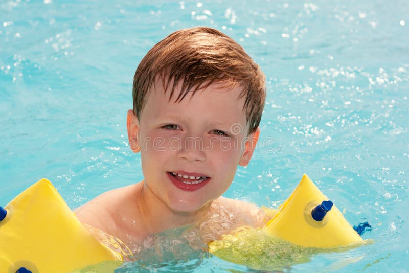 The little boy in pool. stock image. Image of pretty - 15312941