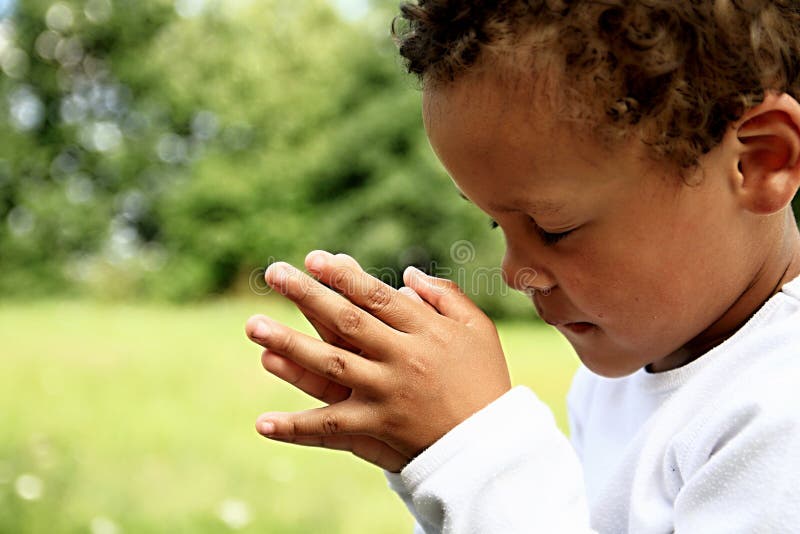Little boy praying to God stock image. Image of beautiful - 143297615
