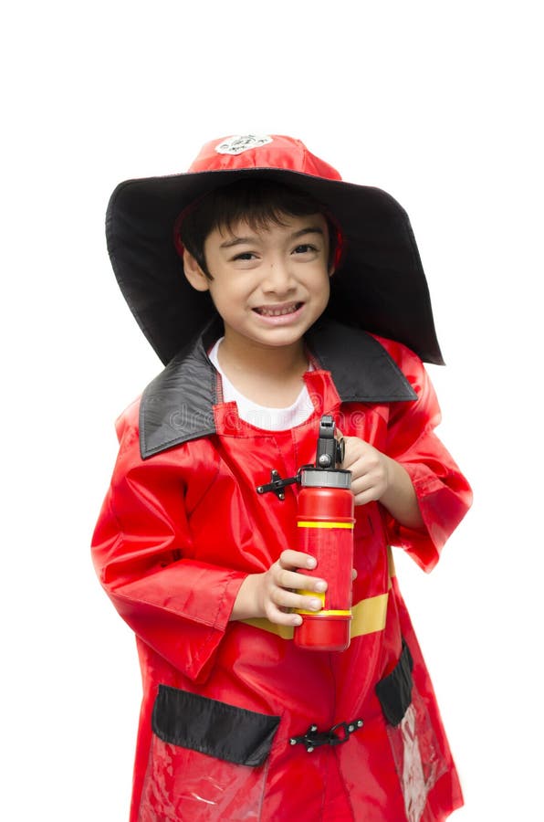 Little Boy Pretend As Fire Fighter Photos - Free & Royalty-Free Stock ...