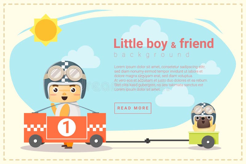 Little Boy Racer Friend Background Stock Illustrations – 3 Little Boy ...