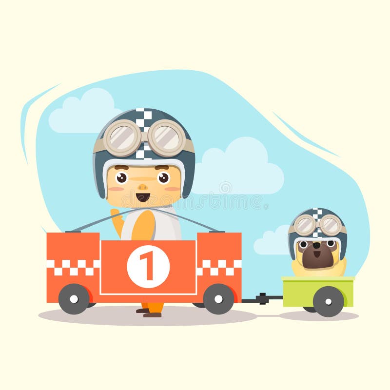 Little Boy Racer Friend Background Stock Illustrations – 3 Little Boy ...
