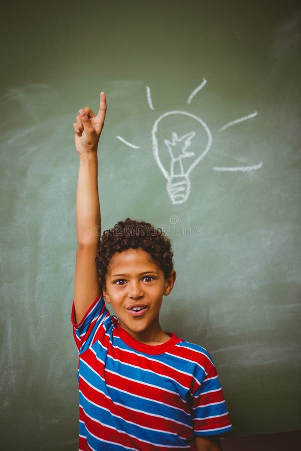 Little boy raising hand stock image. Image of intelligent - 22448197