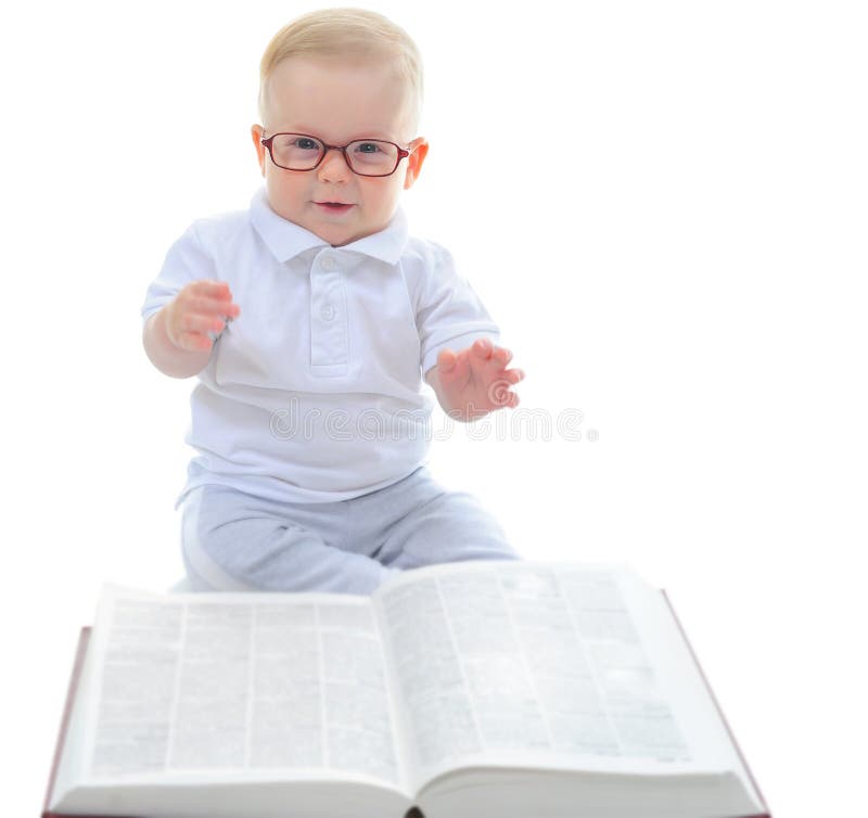 Little Boy Reads a Big Book Stock Image - Image of eyeglasses, child ... Little Boy Reads a Big Book Stock Image - Image of eyeglasses, child ...