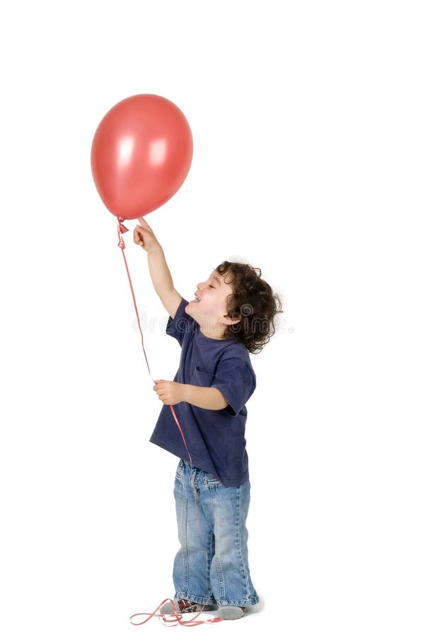 Little boy red baloon stock photo. Image of anniversary - 4652750