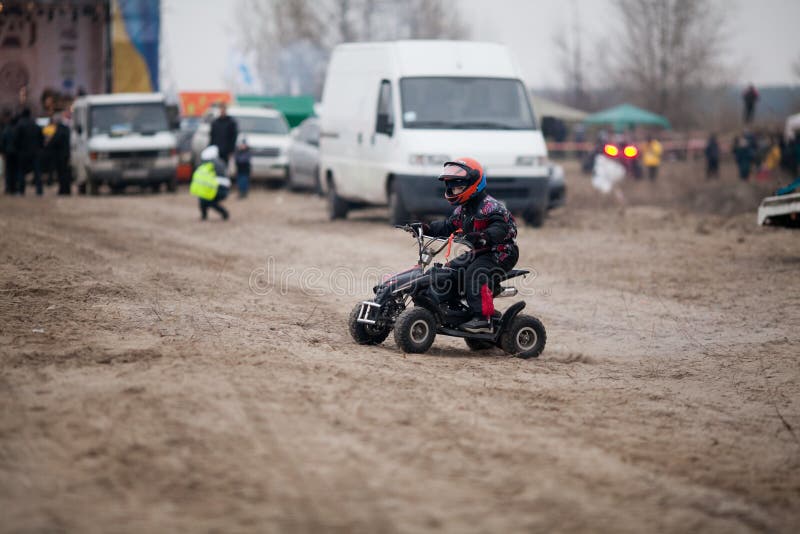Little Boy Rides His ATV Quad. Editorial Photo - Image of extremesport ...
