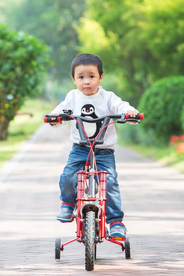 Little Boy is Riding Bicycle Stock Photo - Image of cycle, practise ...