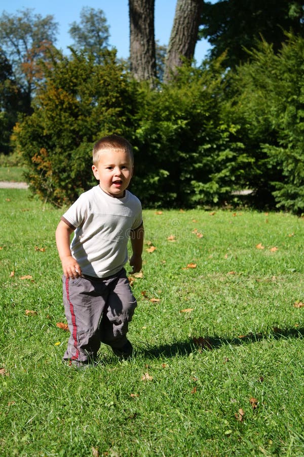 Little boy running stock photo. Image of blond, leisure - 11354304