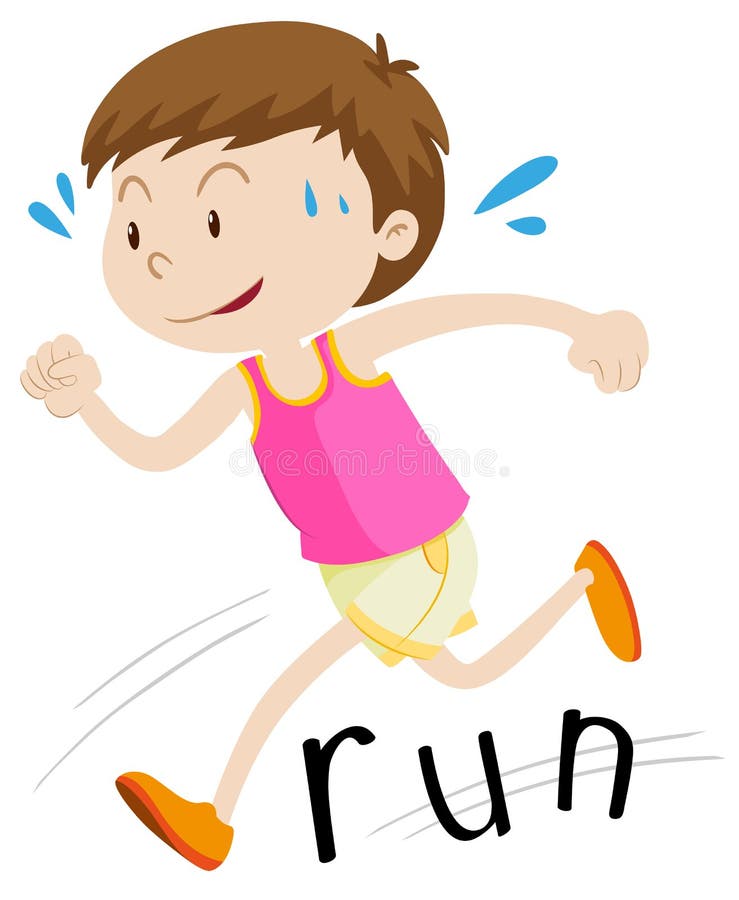 Little boy running alone stock vector. Illustration of runner - 66395064