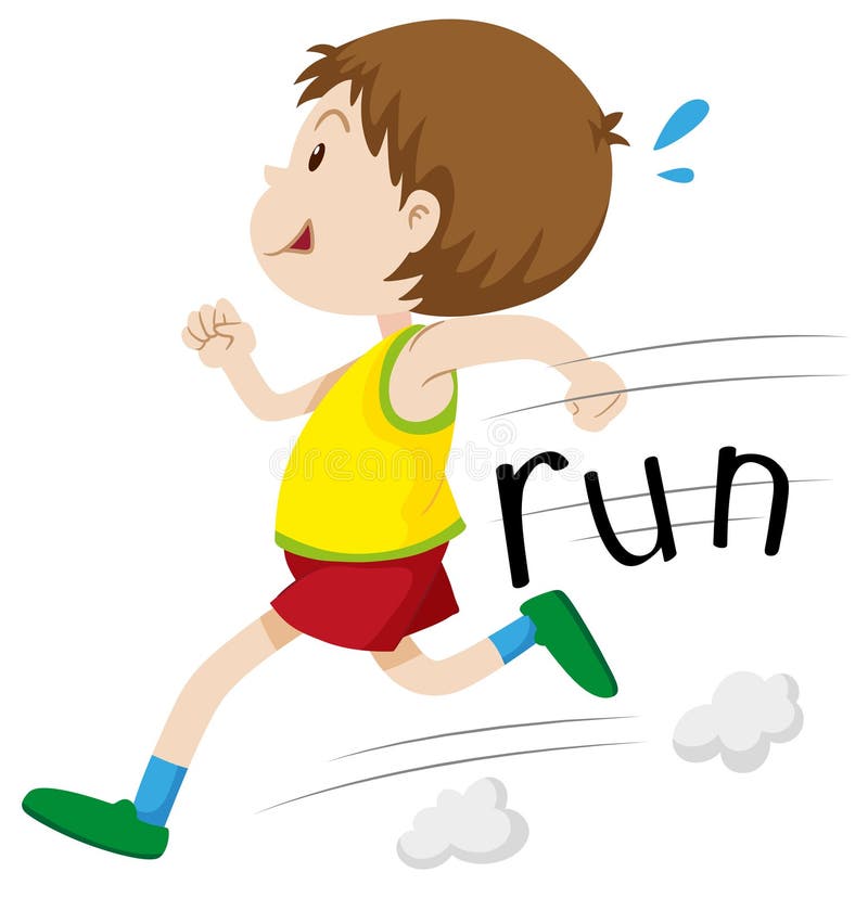 Little boy running alone stock vector. Illustration of runner - 66395064