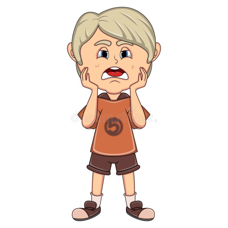 Little boy sad cartoon stock vector. Illustration of person - 83114966