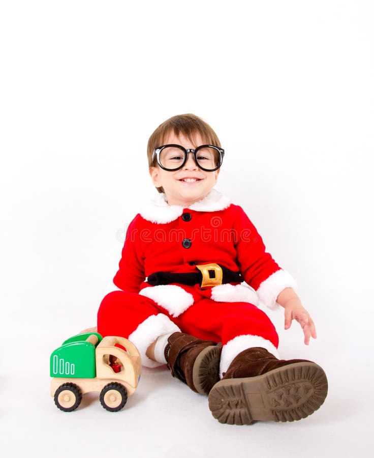 Boy with Santa costume stock image. Image of santa, cheerful - 35325467