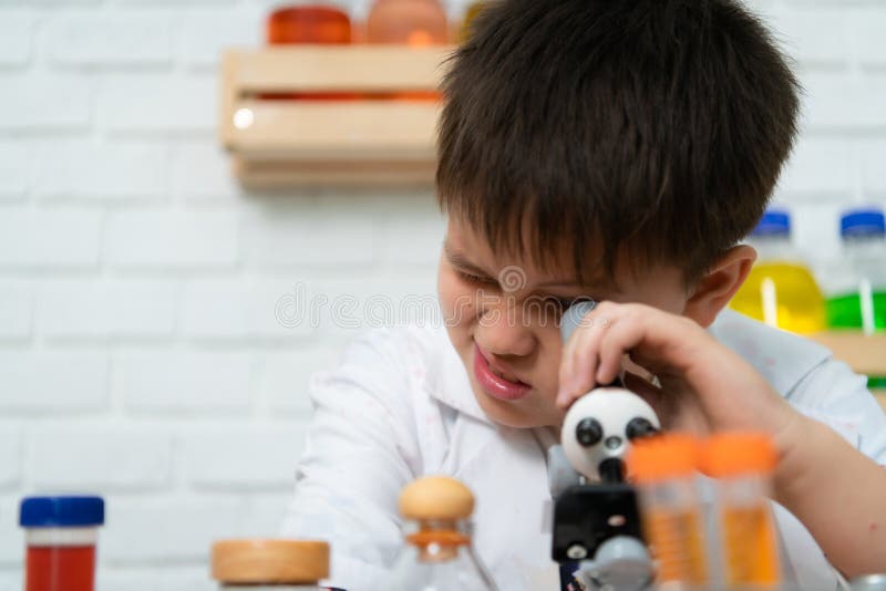 Little Boy in Science Classroom it is the Basis for the Process of ...