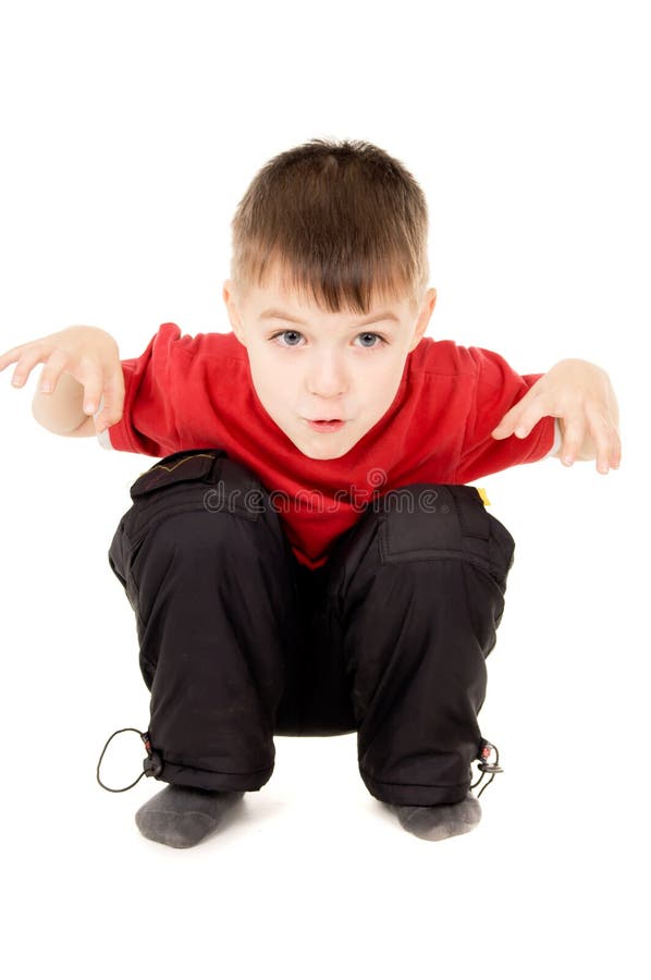 The Little Boy Was Angry and Crumple the Sheet of Paper Stock Photo ...