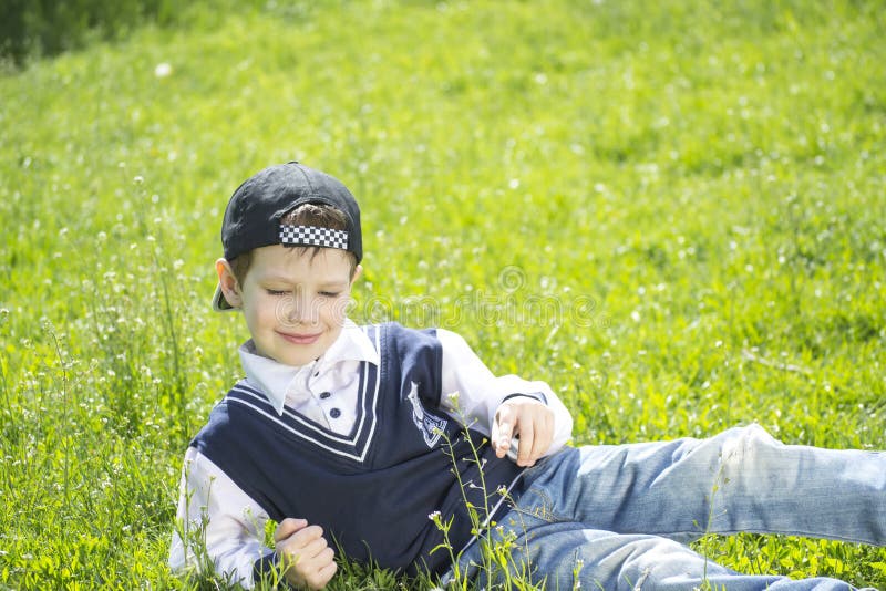 Little Boy Sees Plants in the Spring Stock Photo - Image of nature ...