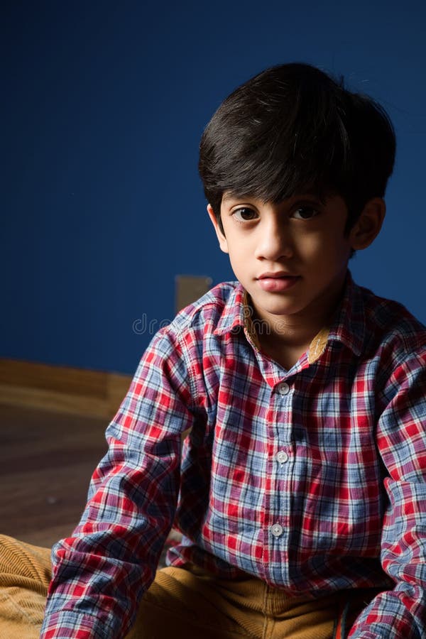 Little Boy in Serious Mood. Shadows. Stock Photo - Image of grumpy ...