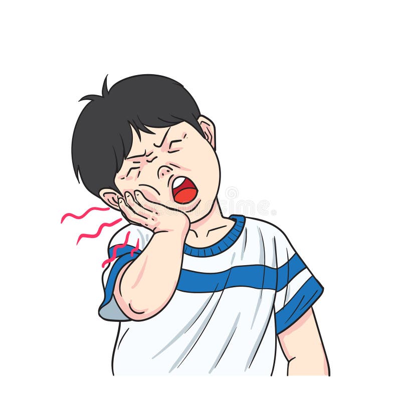 Little Boy with a Severe Toothache Vector Stock Vector - Illustration ...
