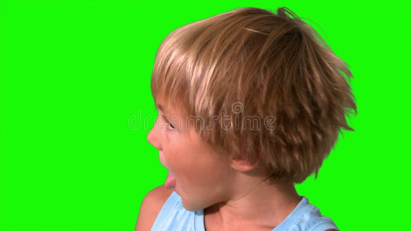 Little Boy Shaking Head on Green Screen Stock Video - Video of shaking ...