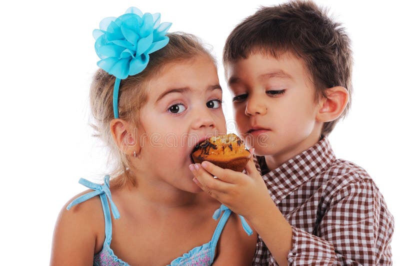 Little Boy Share His Muffin Stock Image - Image of muffin, snack: 29003529