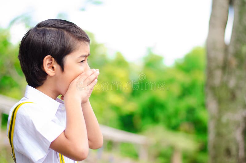Little Boy Shouting on the Hill Fresh Stock Image - Image of childhood ...