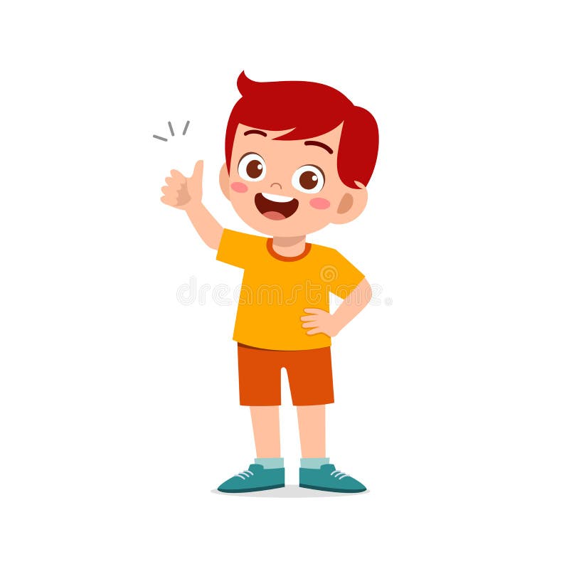 Little Boy Show Agreement with Thumb Up Hand Gesture Stock Vector ...