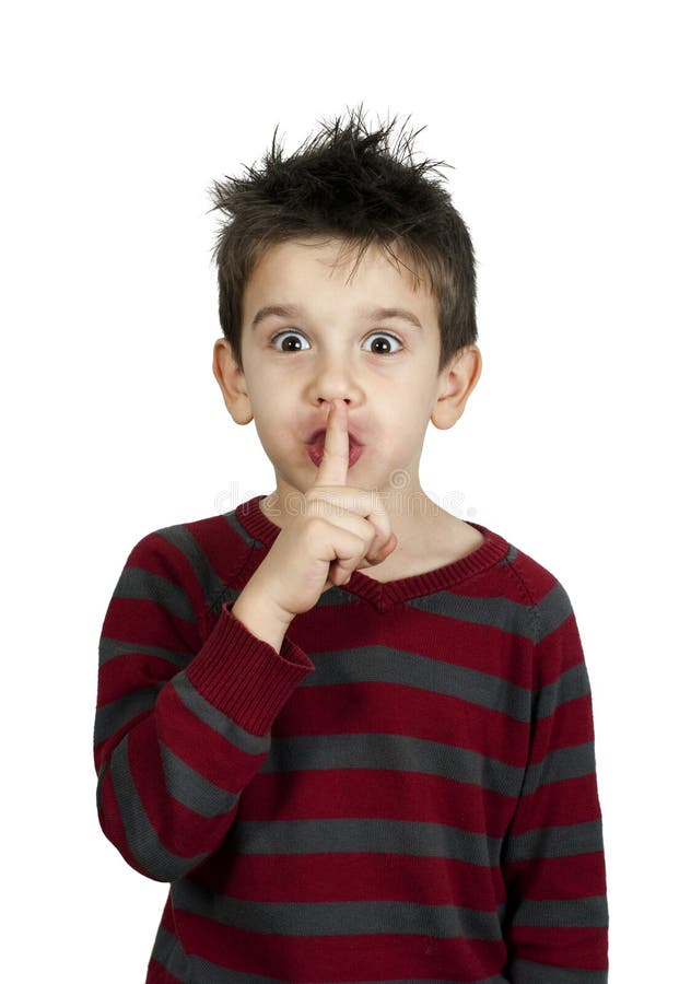 Little boy showing silence stock photo. Image of secret - 27876758