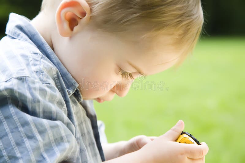 Little Boy (Side-View) stock photo. Image of cute, facial - 5517646